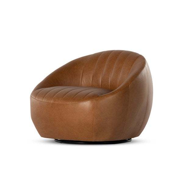 Audie Swivel Chair - Leather – R. Home Co.